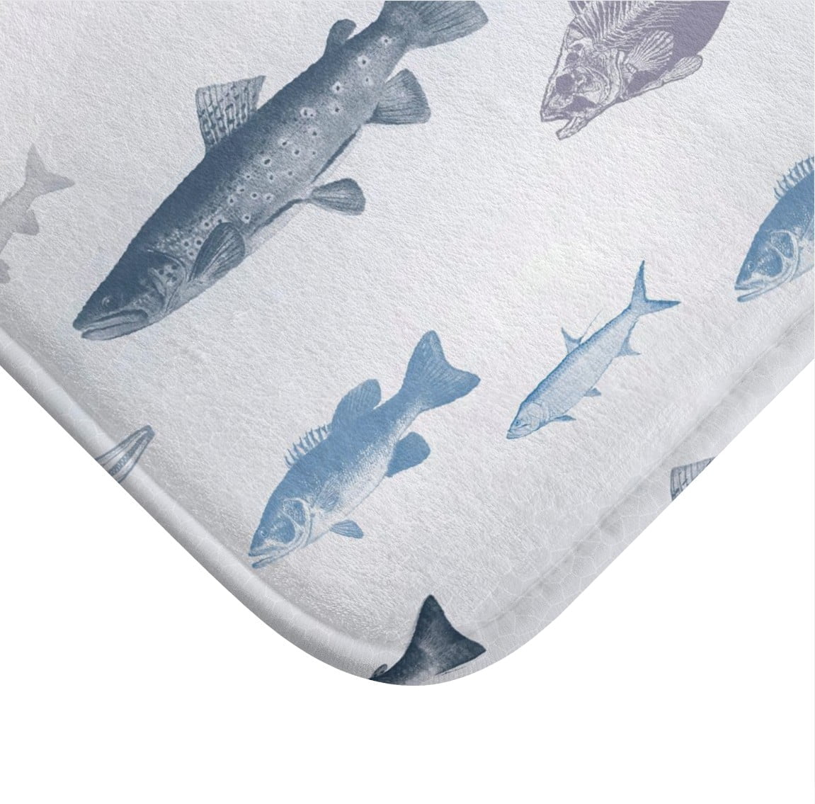 Non-Slip Bath Mat with Blue Ocean Fish – Stylish and Fun Bathroom ...