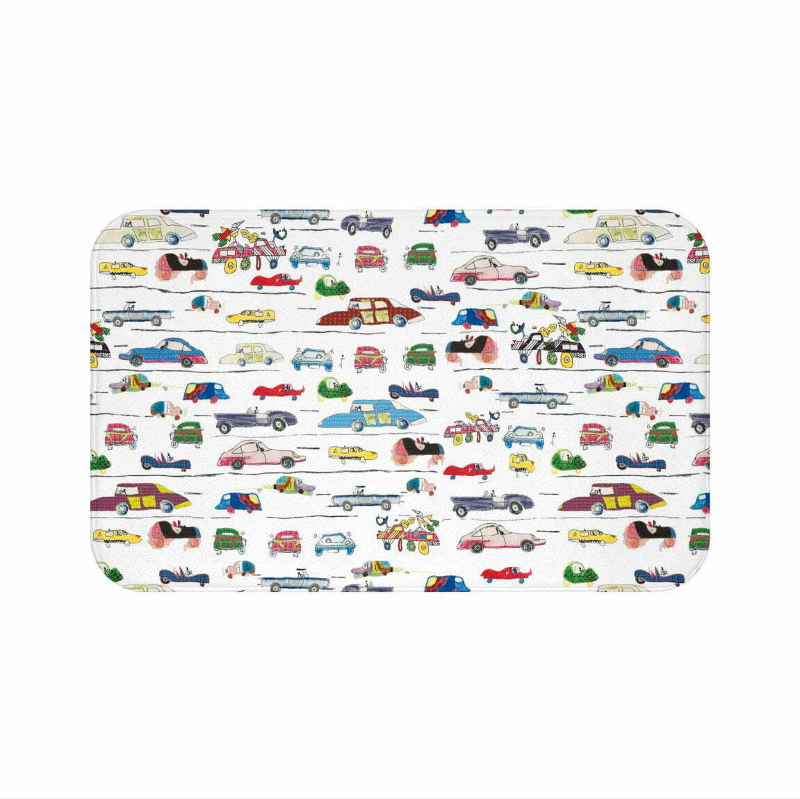Fun & Comfortable Kids Bath Mat with Crazy Cars Design – Available in 2 ...