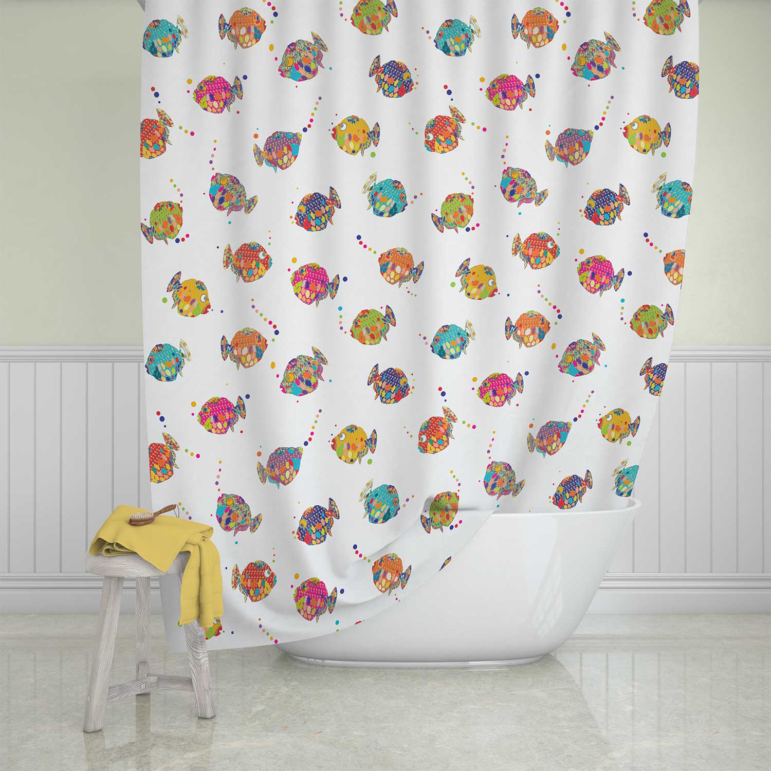 Fish shower curtain store