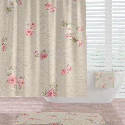 Shabby Chic Shower Curtain – Farmhouse Floral & Waterproof
