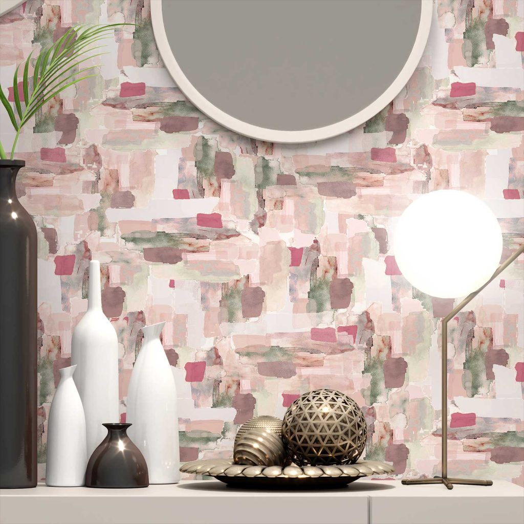 Modern Abstract Pink Wallpaper | Stylish Wall Decor
