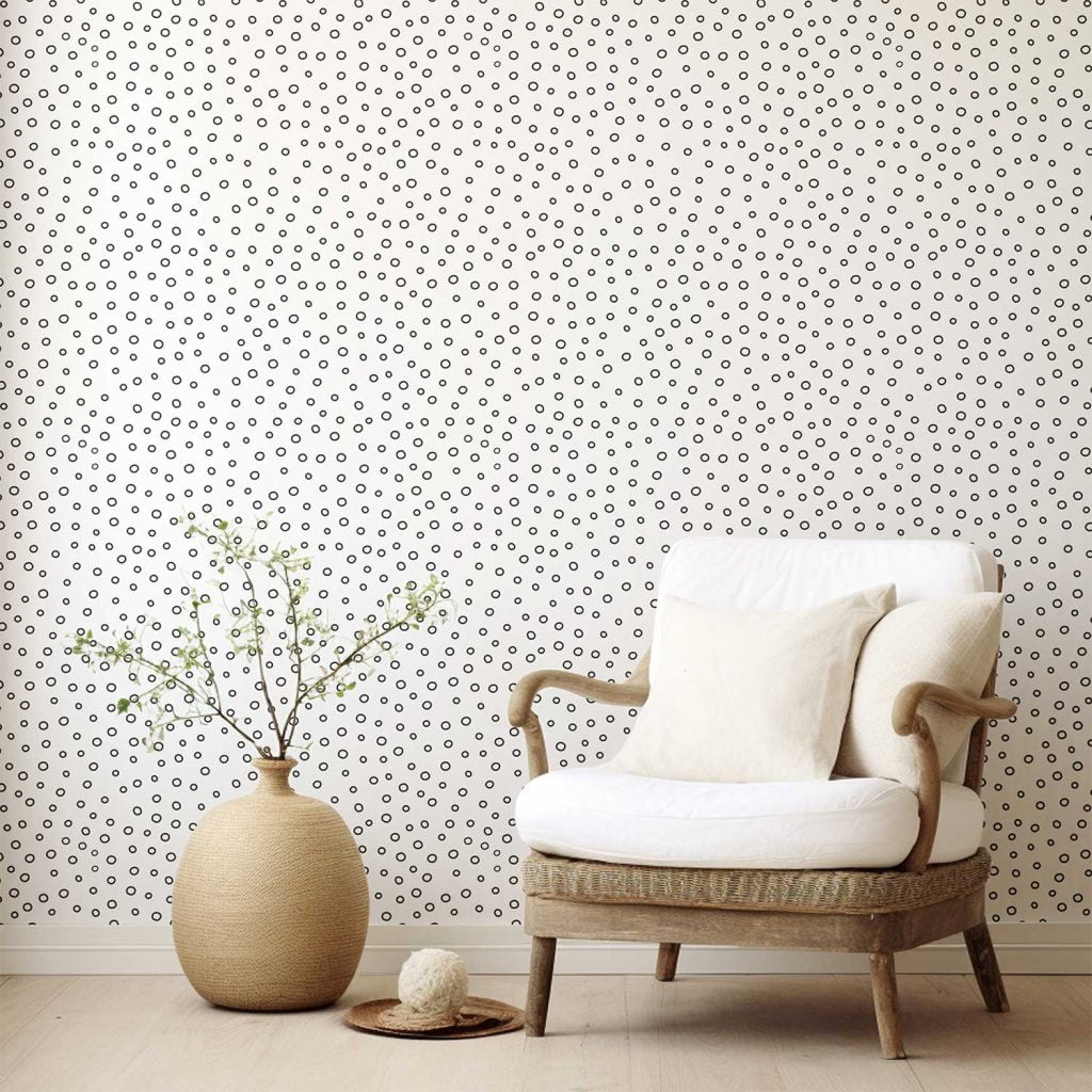 Black and White Polka Dot Wallpaper For Kids’ Rooms