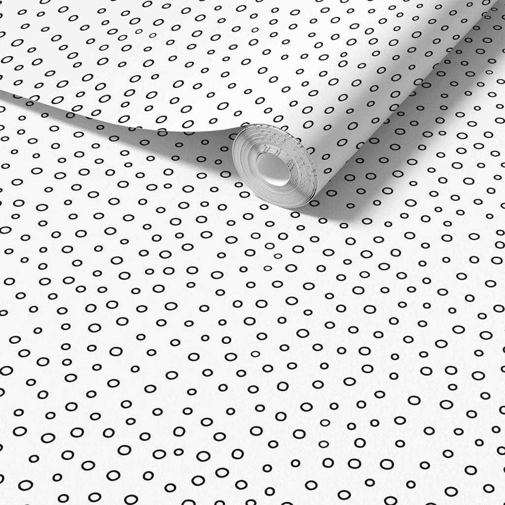 Black and White Polka Dot Wallpaper For Kids’ Rooms