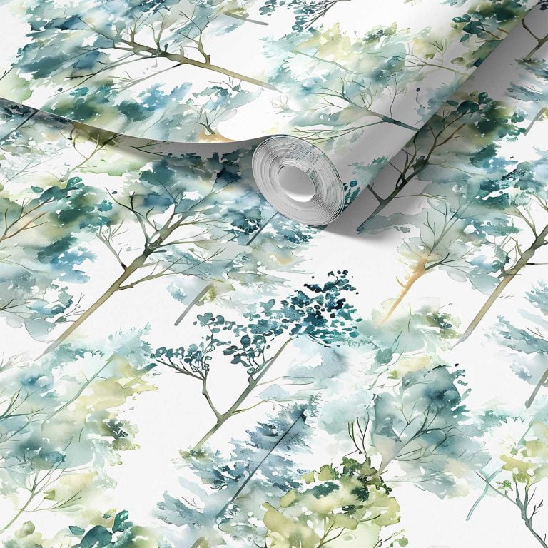 Green Woodland Trees Wallpaper – Forest-Inspired Wall Mural