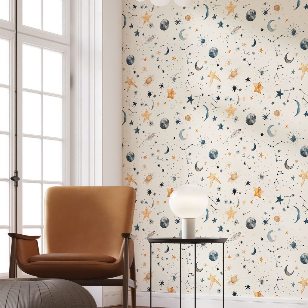 Space Wallpaper for Kids - Celestial Stars, Moon, and Planets